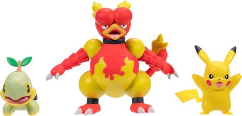 Pokémon Battle Figure 3 Pack Features 2 Inch Turtwig Pikachu And 3