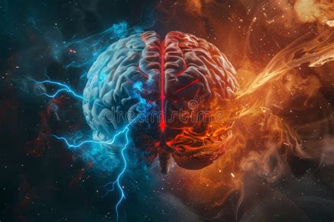 Abstract Illustration Of A Human Brain With Dynamic Energy Symbolizing Creativity And