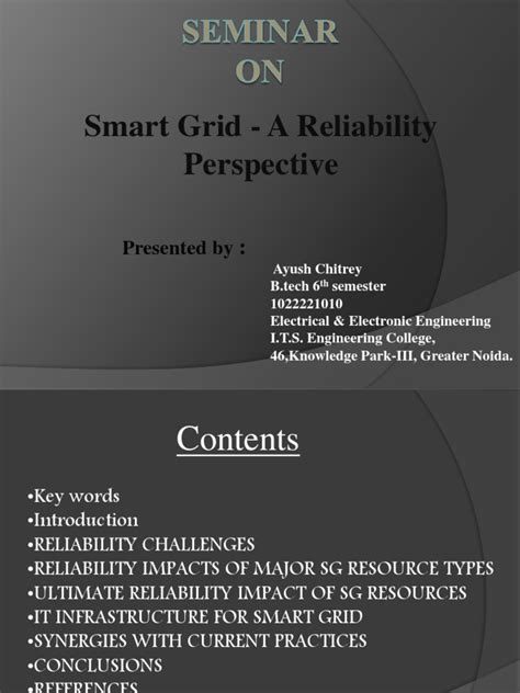 Smart Grid A Reliability Perspective Pdf Smart Grid Electrical Grid