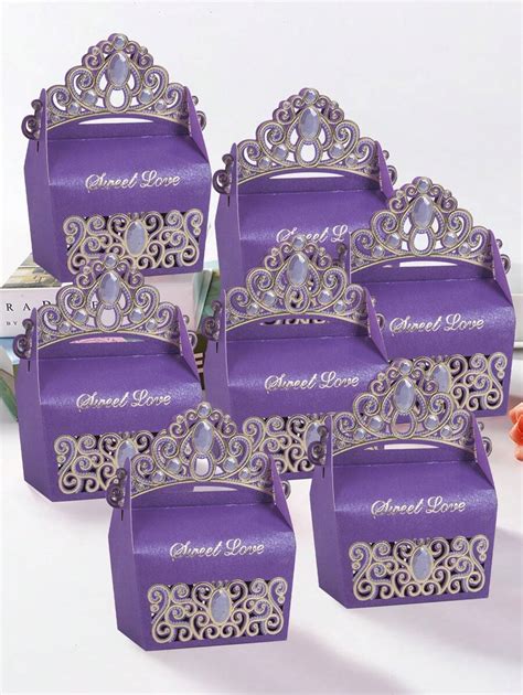 10pcspack Elegant Crown T Boxes For Birthday Party Holiday