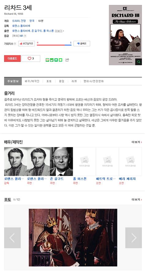 리차드 3세 1956 1080p 로렌스 올리비에 로렌스 올리비에 존 길구드