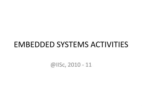 Pdf Embedded Systems Activities Intel · Research Areas •system