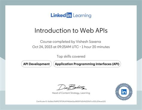 Vishesh Saxena On Linkedin Certificate Of Completion