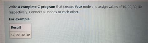 Solved Write A Complete C Program That Creates Four Node And