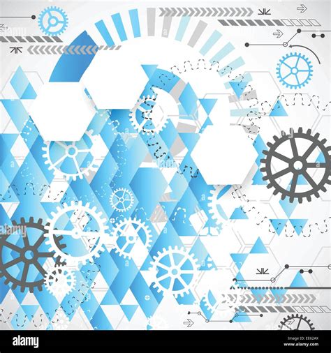 Abstract Technological Background With Various Technological Elements Vector Stock Vector Image