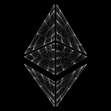 Ethereum Eth Cryptocurrency Token Symbol Linear Polygonal White Coin