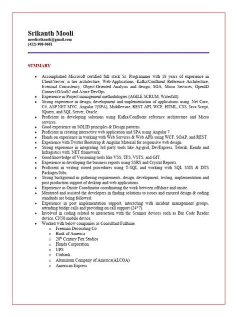 dice resume cv srikanth mooli pdf microsoft sql server language