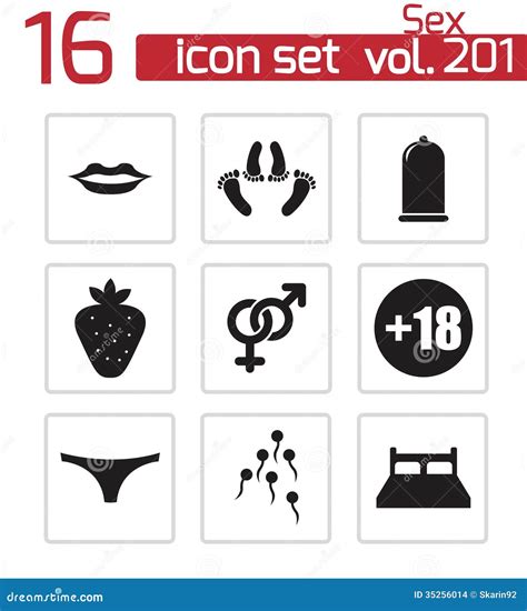Vector Black Sex Icons Set Stock Vector Illustration Of Party 35256014
