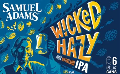 Samuel Adams Wicked Hazy Juicy New England Ipa Beer 6 Cans 12 Fl Oz
