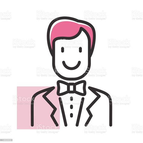 Groom Bridegroom Fiance Man In Costume Icon Stock Illustration