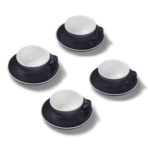 Terra Home Cappuccinotasse Terra Home 4er Cappuccinotassen Set Schwarz