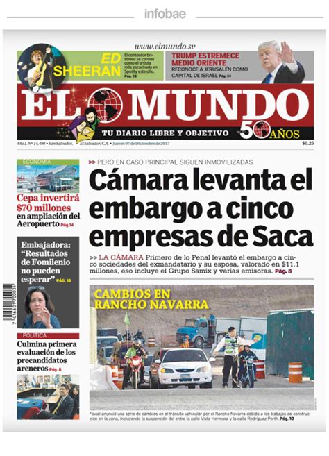 El Mundo El Salvador 07 De Diciembre De 2017 Infobae
