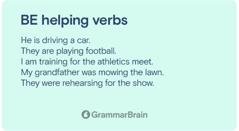 Understanding Helping Verbs Definition Examples Word List GrammarBrain