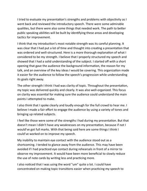 Speech Evaluation Strengths And Weaknesses Analysis