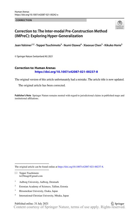 Correction To The Inter Modal Pre Construction Method Imprec