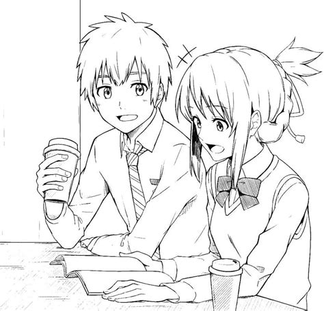 Cute Anime Couples Coloring Pages