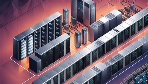 network server room and datacenter isometric premium ai generated image