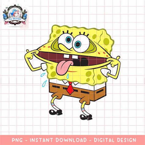 Spongebob Squarepants Goofy Face Funny Png Digital Download Inspire Uplift