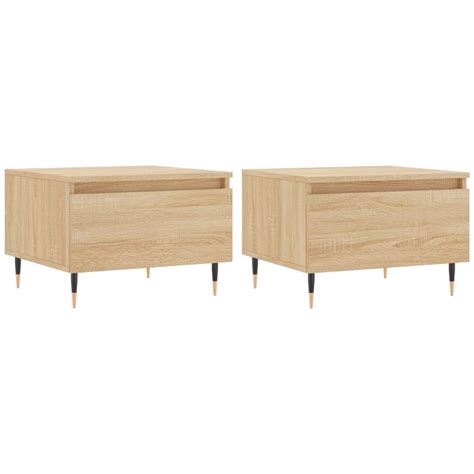 Lot De 2 Tables Basses，table Dappoint Table De Salon Chêne Sonoma