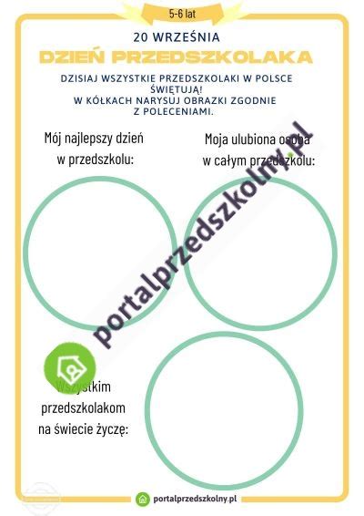 Karta pracy dla i latków na września Dzień Przedszkolaka Poradnik Dyrektora Przedszkola