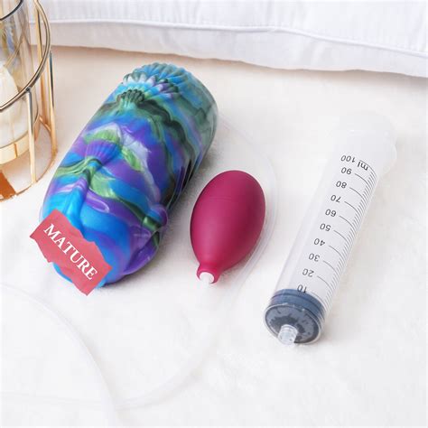 Fantasy Male Sex Toys High Stretch Soft Silicone Cock Stroker Squirt