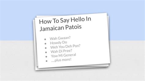 How To Say Hi In Jamaican A Guide To Authentic Jamaican Greetings
