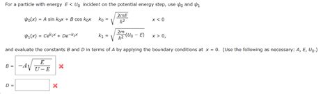 Solved For A Particle With Energy E