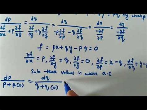 PARTIAL DIFFERENTIAL EQUATIONS CHARPIT S METHOD YouTube