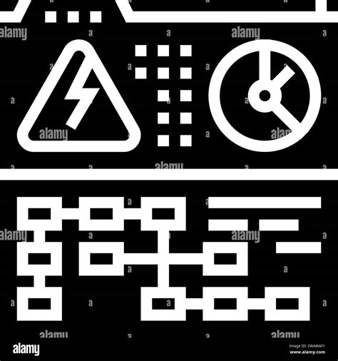 Monitoring Electric Grid Glyph Icon Vector Illustration Stock Vector