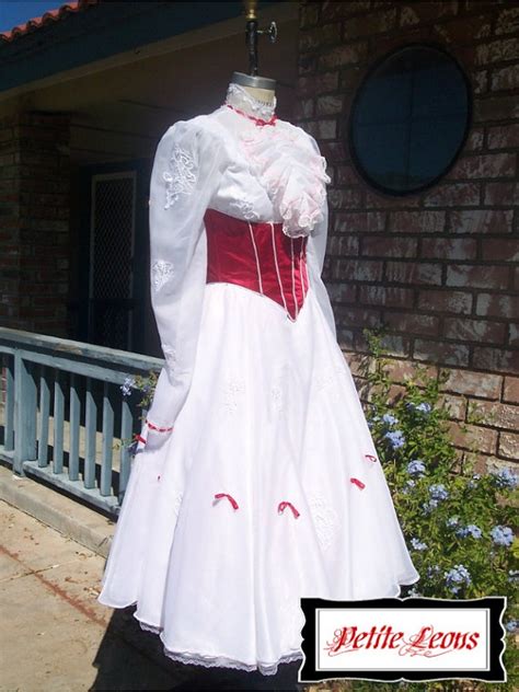 Mary Poppins Costume Cosplay Jolly Holiday Adult Sizes Custom Made Red