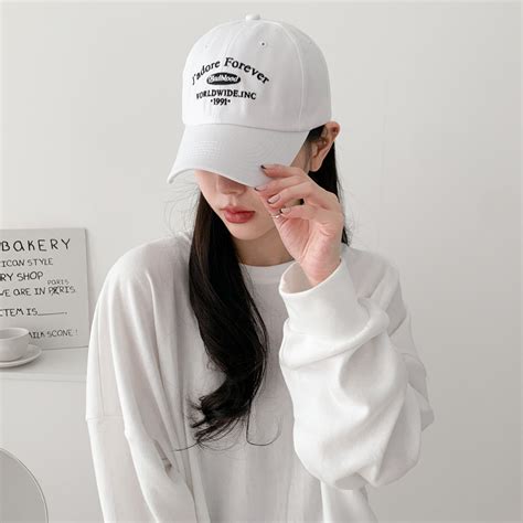 블루씨티 제이 레터링 자수 베이직 볼캡 모자 6color