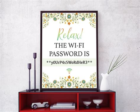 Custom Wifi Password Print Personalized Internet Poster Etsy