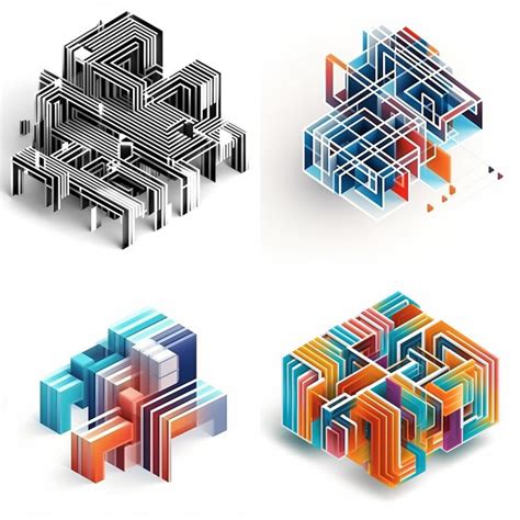 Premium Vector Isometric Vector Abstract Lines On White Background