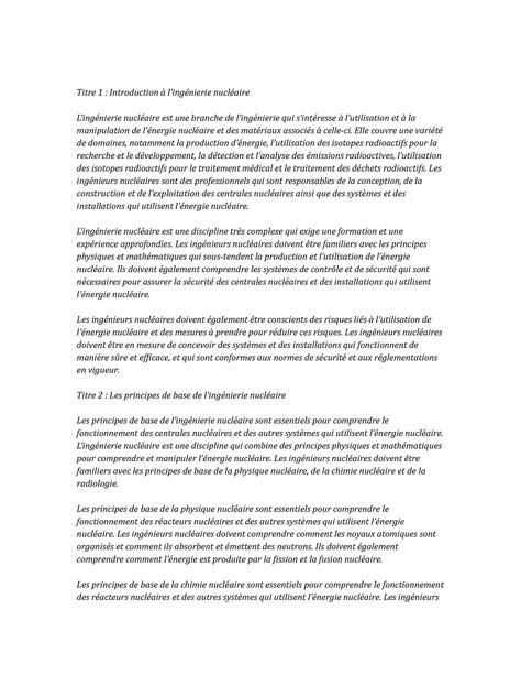 Nuclear Engineering Study Notes Titre 1 Introduction à l ingénierie