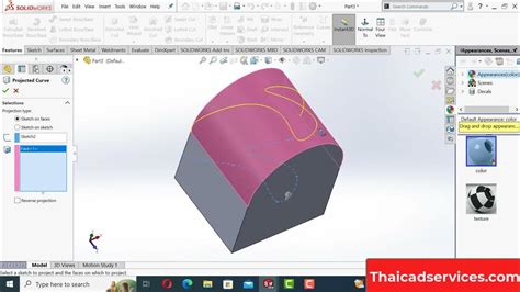 project curve solidworks project sketch curve on to solid body on