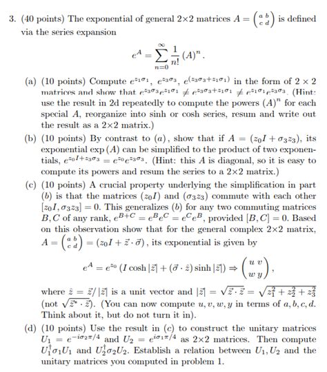 Solved The Following Hermitian Matrices Are Called The Pauli