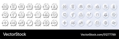 transform teamwork chart and lawyer line icons vector image