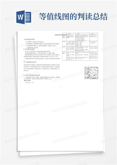 等值线图的判读总结Word模板下载 编号loderxrk 熊猫办公