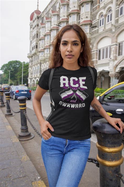 Ace And Awkward Cute Funny Asexual Pride Flag Ace Aesthetic T Shirt For