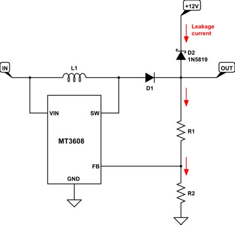 Reverse Voltage Protection Of Boost Converter With Schottky Diode Shows Small Voltage Output