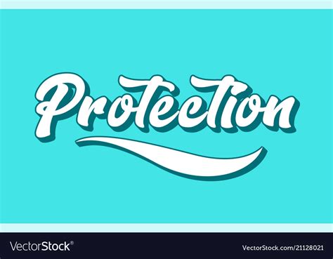 Protection Hand Written Word Text For Typography Vector Image