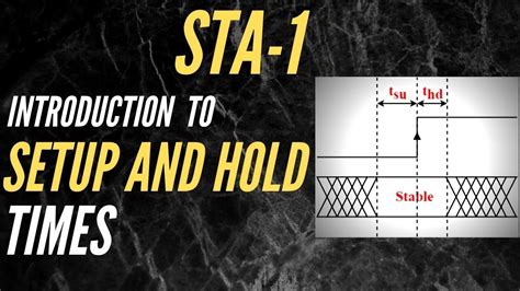 Introduction To Setup And Hold Times Sta 1 Static Timing Analysis Youtube