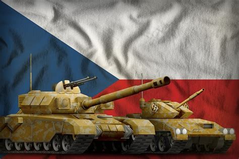 Czechia 탱크는 국기 배경에 대 한 개념을 강제로 3d 일러스트레이션 교통수단에 대한 스톡 사진 및 기타 이미지 교통