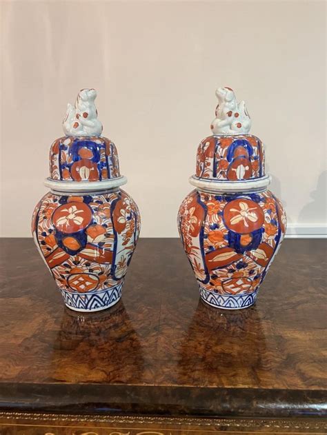 Fantastic Quality Pair Of Antique Japanese Imari Vases