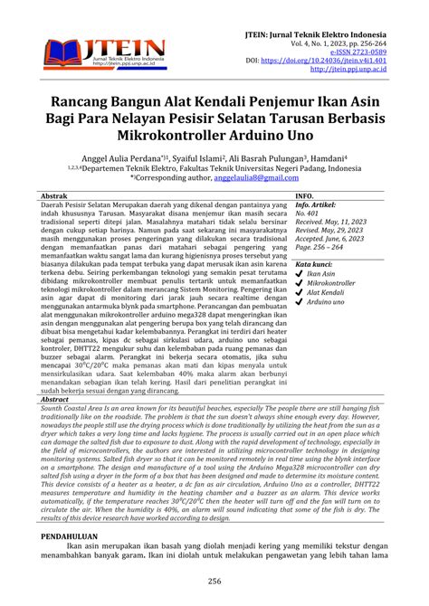 Pdf Rancang Bangun Alat Kendali Penjemur Ikan Asin Bagi Para Nelayan Pesisir Selatan Tarusan