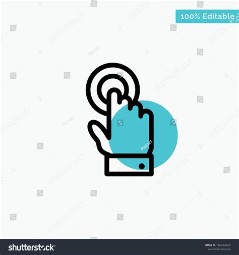 Touch Touchscreen Interface Technology Turquoise Highlight Stock Vector
