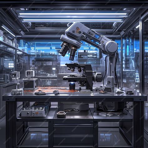 Premium Photo Nanotechnology Innovation Under Microscope