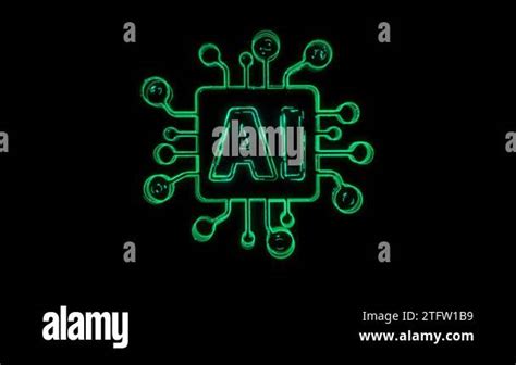 Artificial Intelligence Ai Animated Icon Appearing With Lines On Black