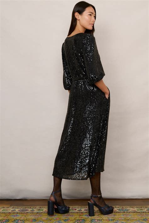 Isla Sequin Dress Blueblack Wyse London