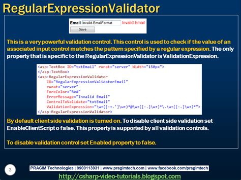 Sql Server Net And C Video Tutorial Part 47 Regularexpressionvalidator